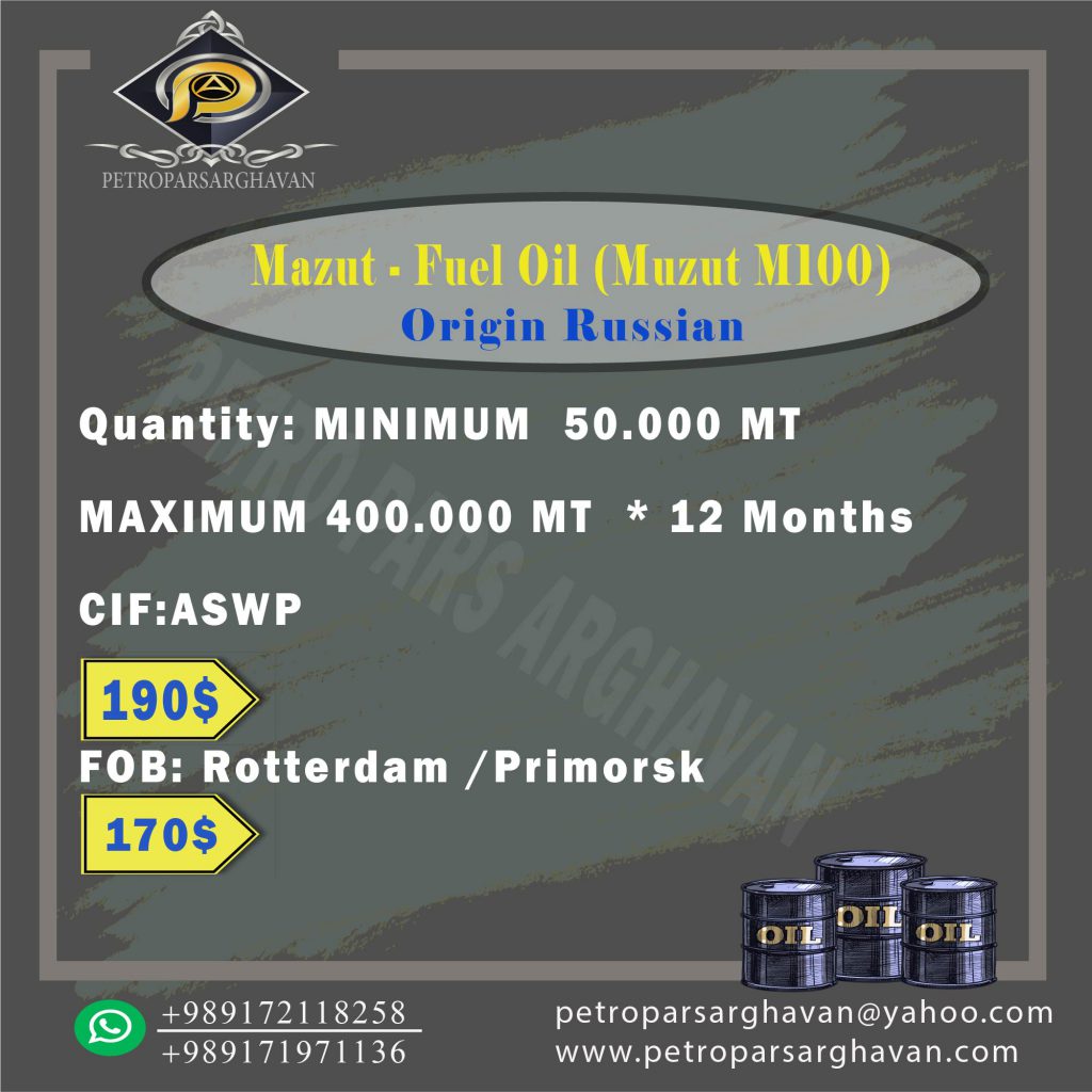 Sell Mazut M100 Origin Russian - buy mazut- PETRO PARS ARGHAVAN